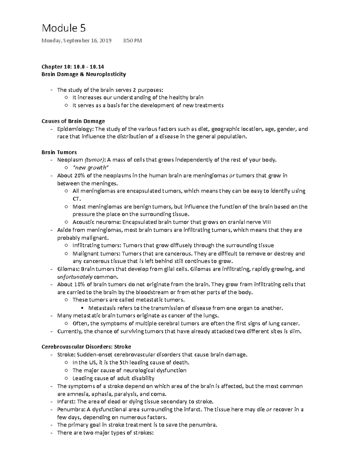 Brain Damage & Neuroplasticity - Warning: TT: undefined function: 32 ŚĂƉƚĞƌ ϭϬ͗ ϭϬ͘Ϭ Ͳ ϭϬ͘ϭκ ...