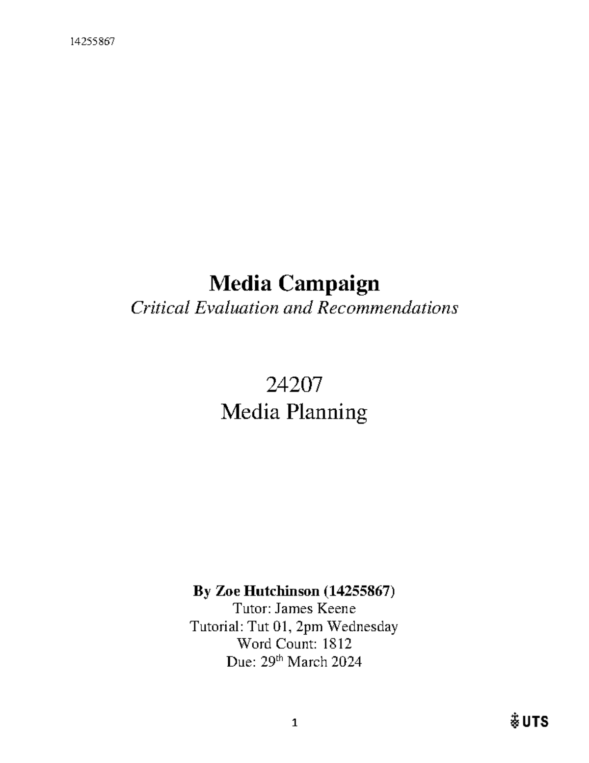 Media Campaign Assignment - Media Campaign Critical Evaluation and ...