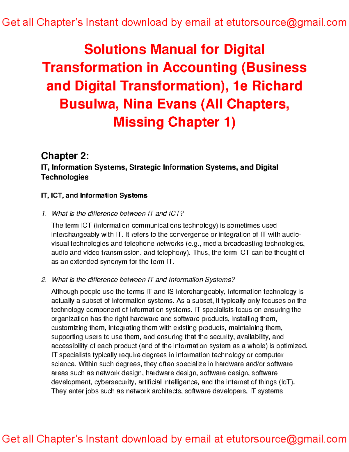 Solutions Manual For Transformation in Accounting 1e By Richard ...