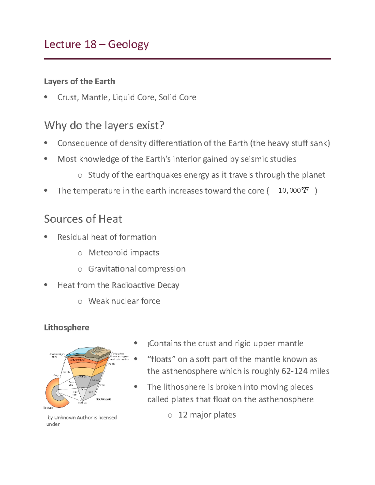 Lecture 18 – Geology - Lecture 18 – Geology Layers of the Earth Crust ...
