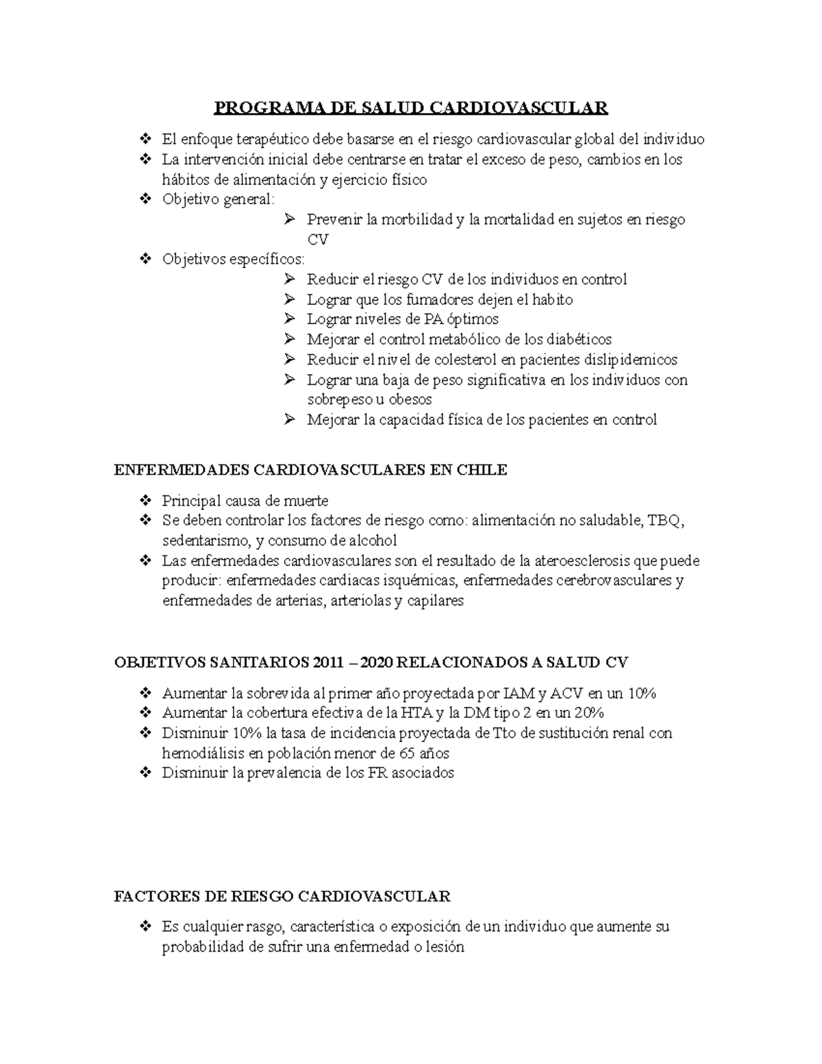 Programa del Salud Cardiovascular en Chile - PROGRAMA DE SALUD ...