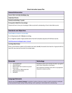 Lesson Plan - Counting Coins - Direct Instruction Lesson Plan Template ...