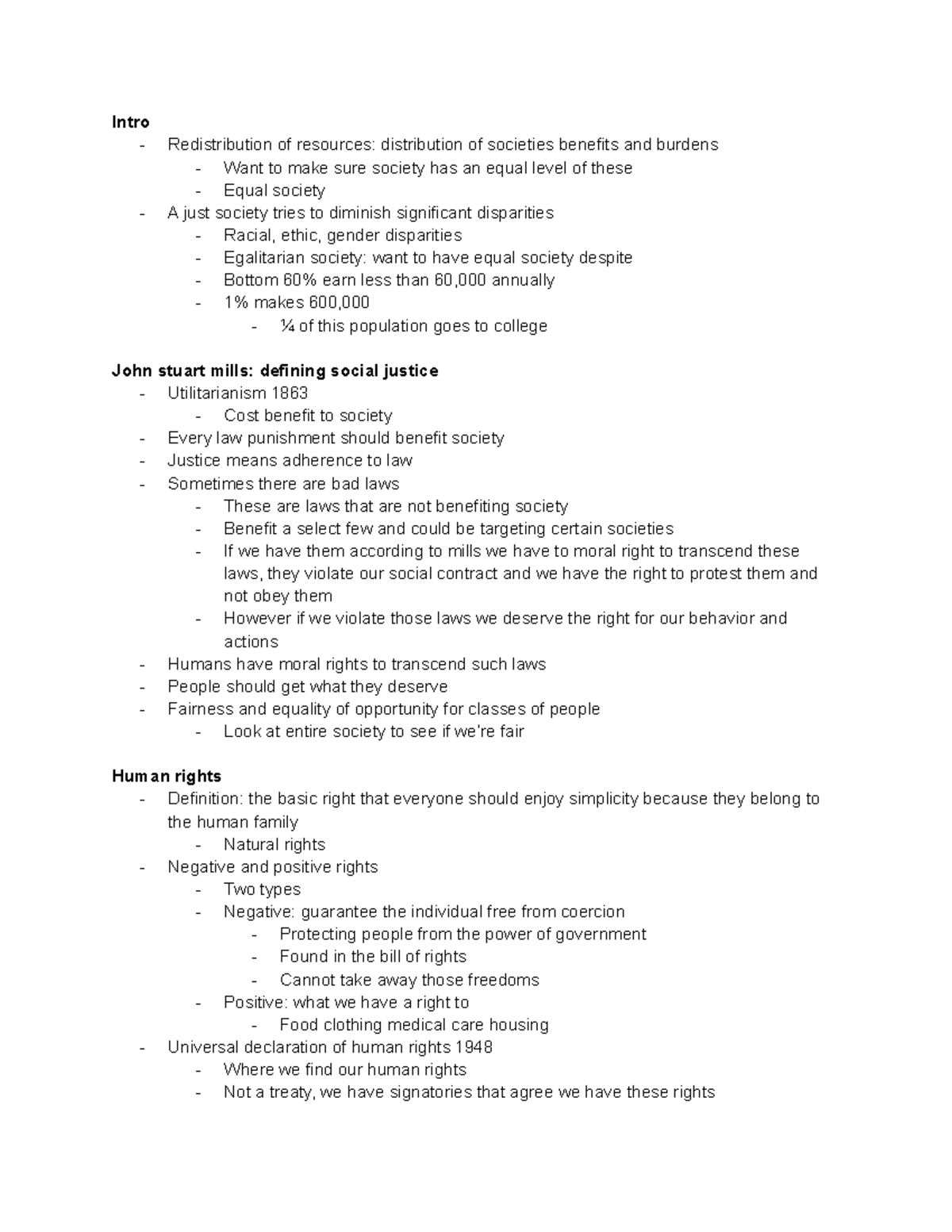 2 - social justice - notes - Intro - Redistribution of resources ...
