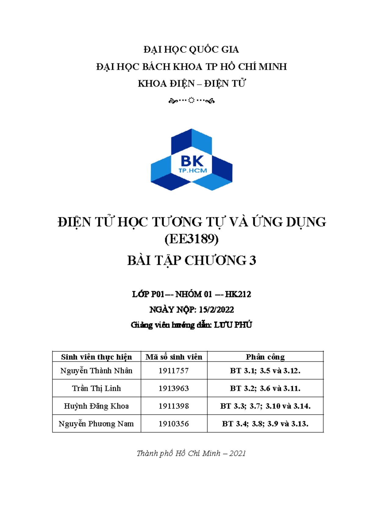 Btc3-ae1-n1 compress - dsads - ĐẠI HỌC QUỐC GIA ĐẠI HỌC BÁCH KHOA TP HỒ CHÍ MINH KHOA ĐIỆN ...