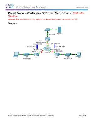 5.2.3.6 Packet Tracer - Implementing Static and Dynamic NAT Instructions IG - © 2013 Cisco and ...