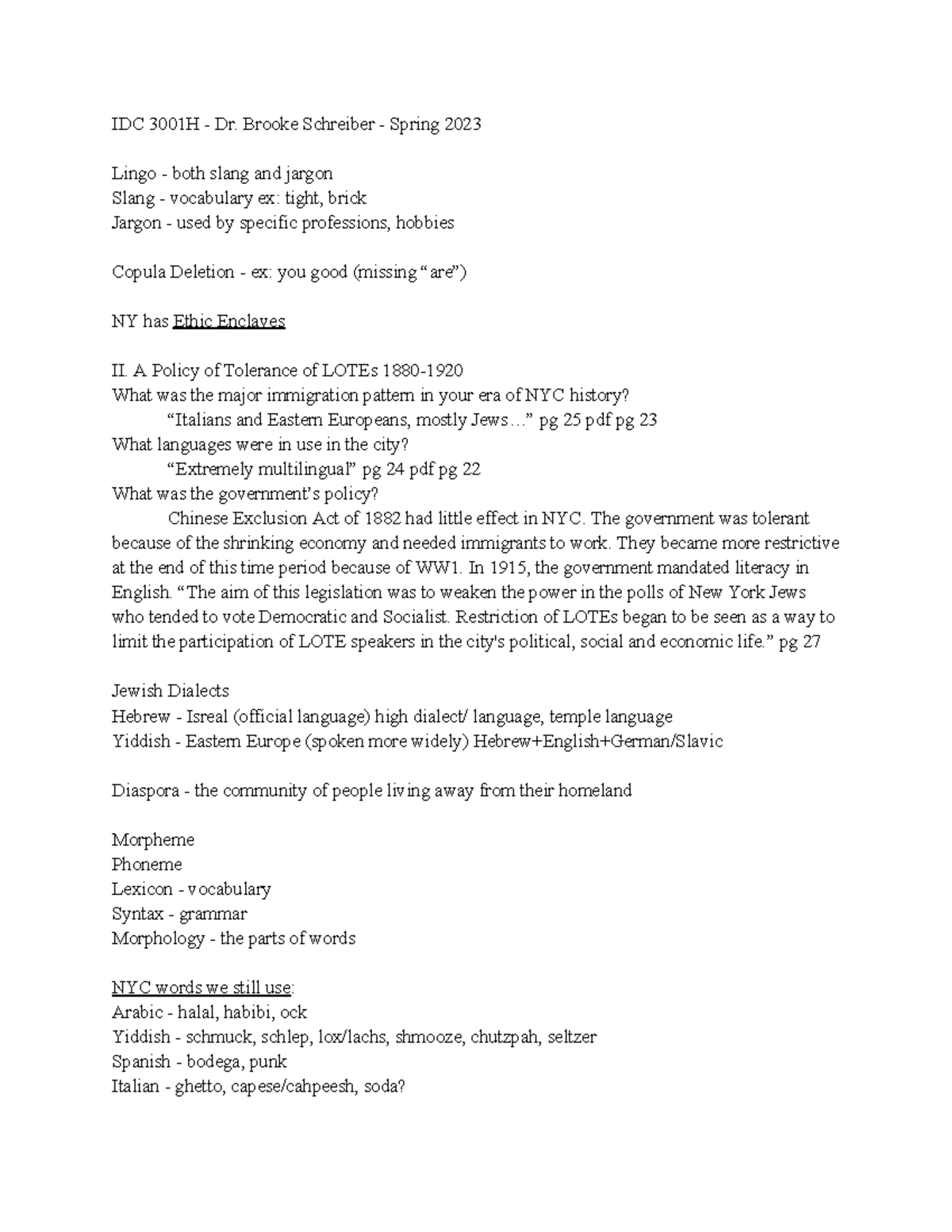 IDC 3001H notes - Dr. S's class - IDC 3001H - Dr. Brooke Schreiber ...