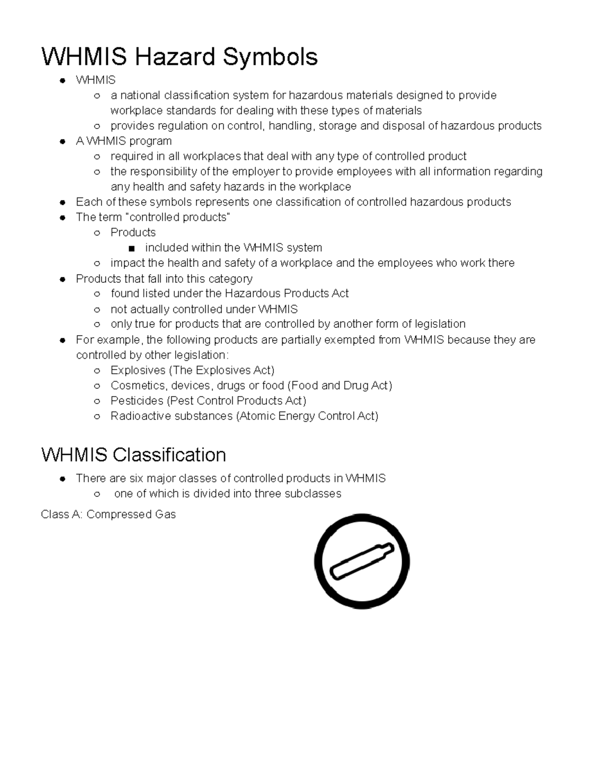 Lab Regulations Pt. 2.1 - WHMIS Hazard Symbols WHMIS a national ...