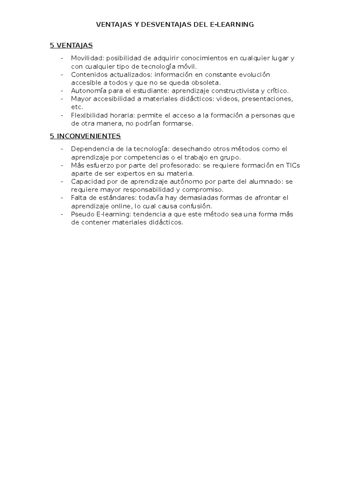 Ventajas Y Desventajas Elearning - VENTAJAS Y DESVENTAJAS DEL E-LEARNING 5 VENTAJAS Movilidad ...