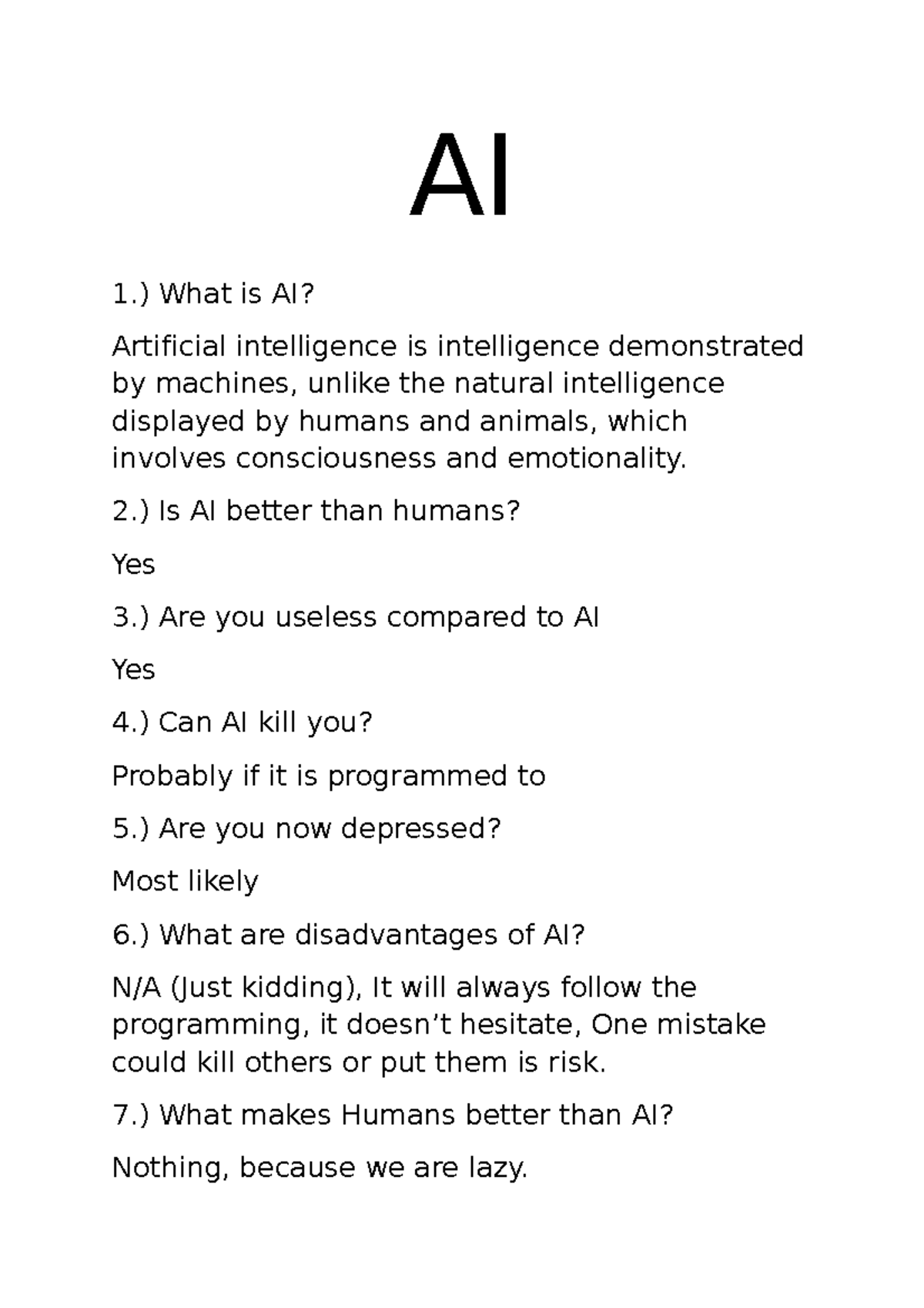 Bangla Notes With Computer Ai 1 What Is Ai Artificial Intelligence Is Intelligence