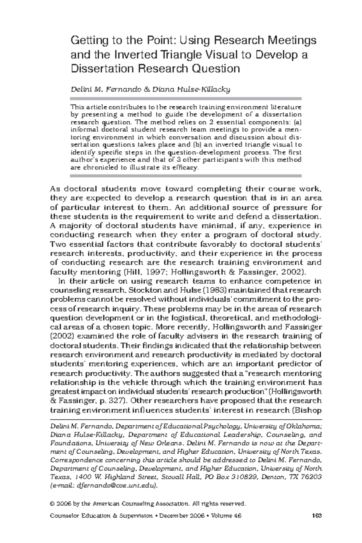 Research Question Development - Getting to the point - Getting to the ...