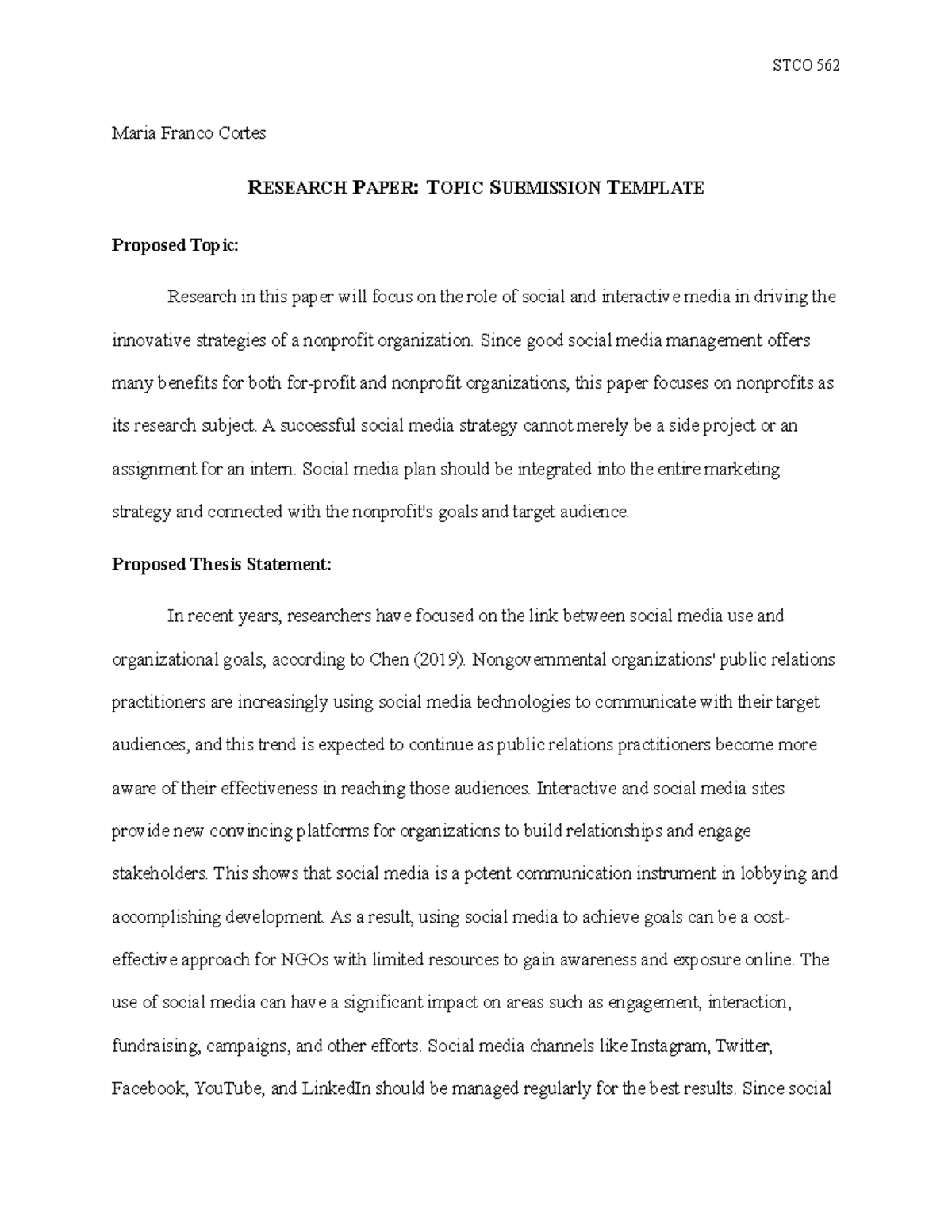 Research Thesis - STCO 562 Maria Franco Cortes RESEARCH PAPER: TOPIC ...