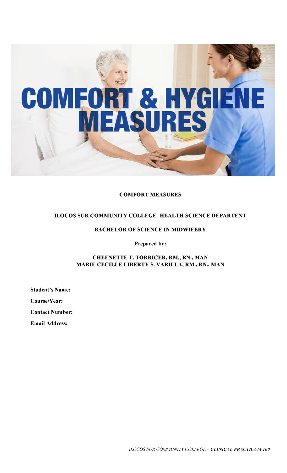 Comfort- Measures - important - COMFORT MEASURES ILOCOS SUR COMMUNITY ...