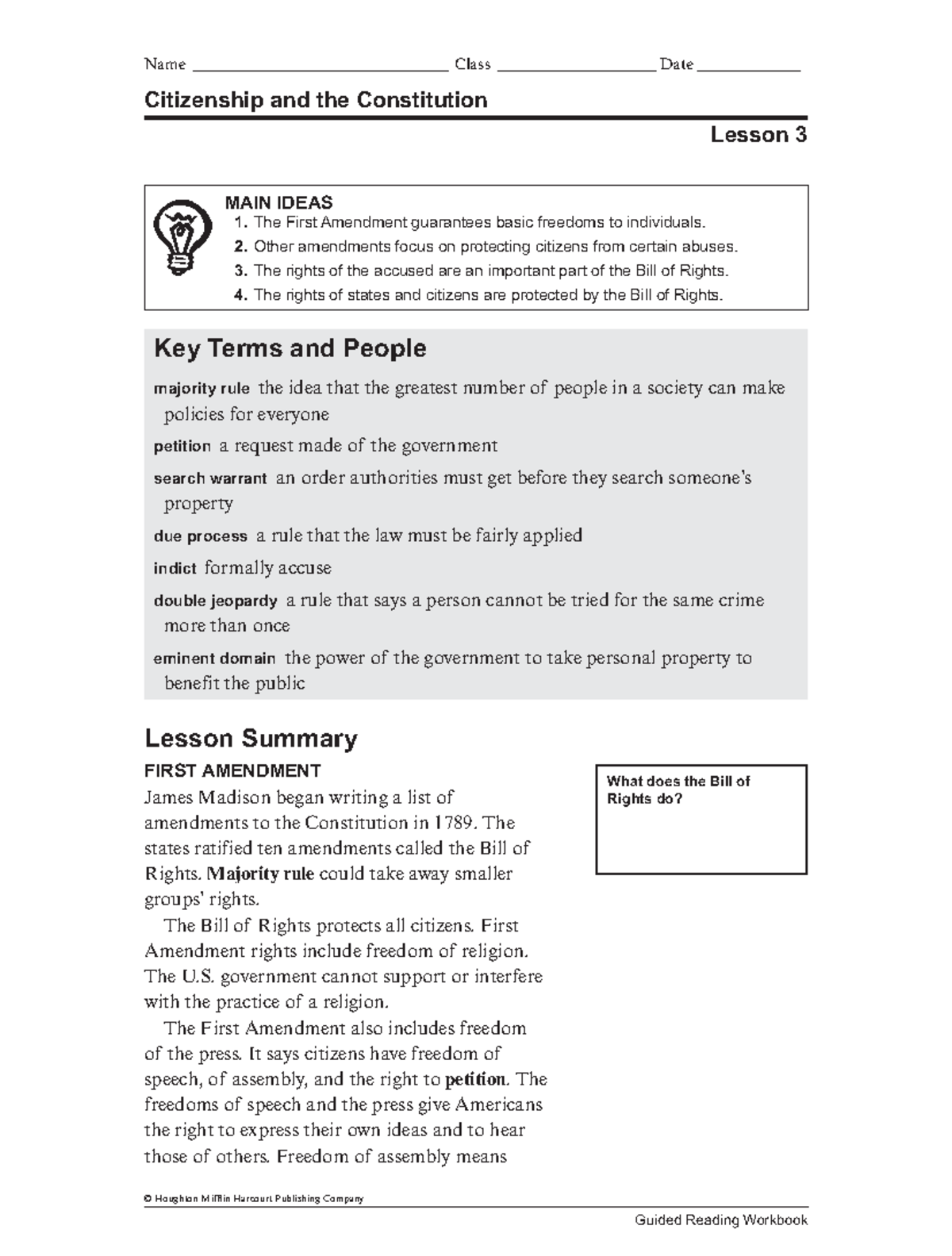 Maddox Tidd - Bill of Rights Guided Workbook-cc - Name ...