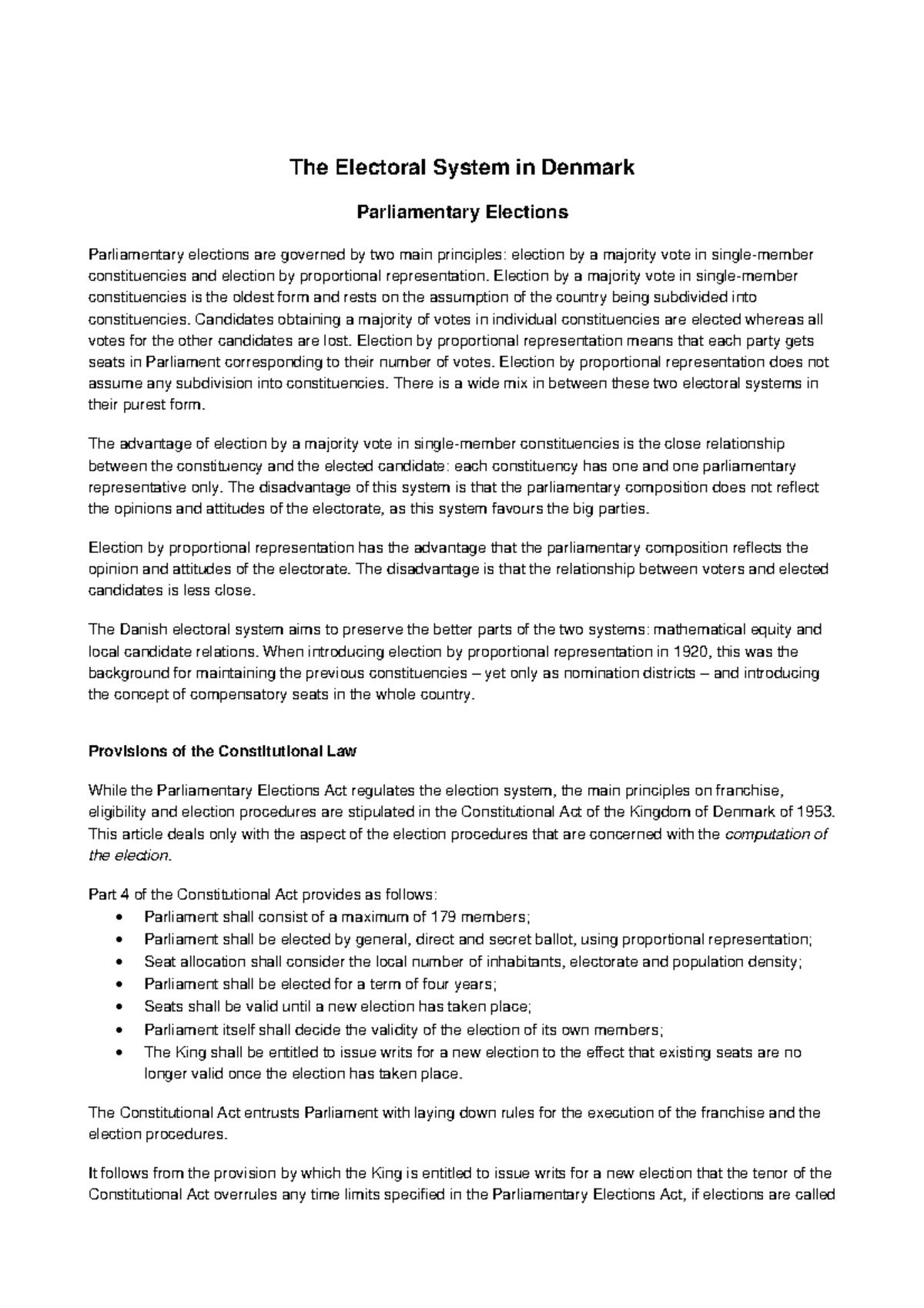 denmark political system