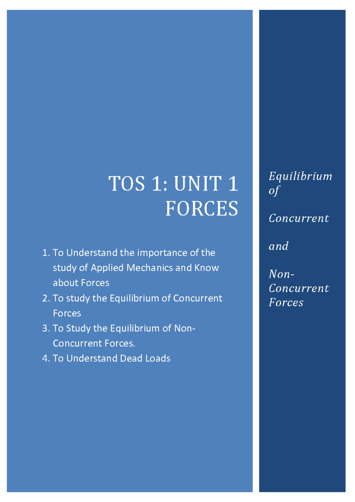 TOS 1 Unit 1 14th february 2022 Forces - Reference PDF describing force ...