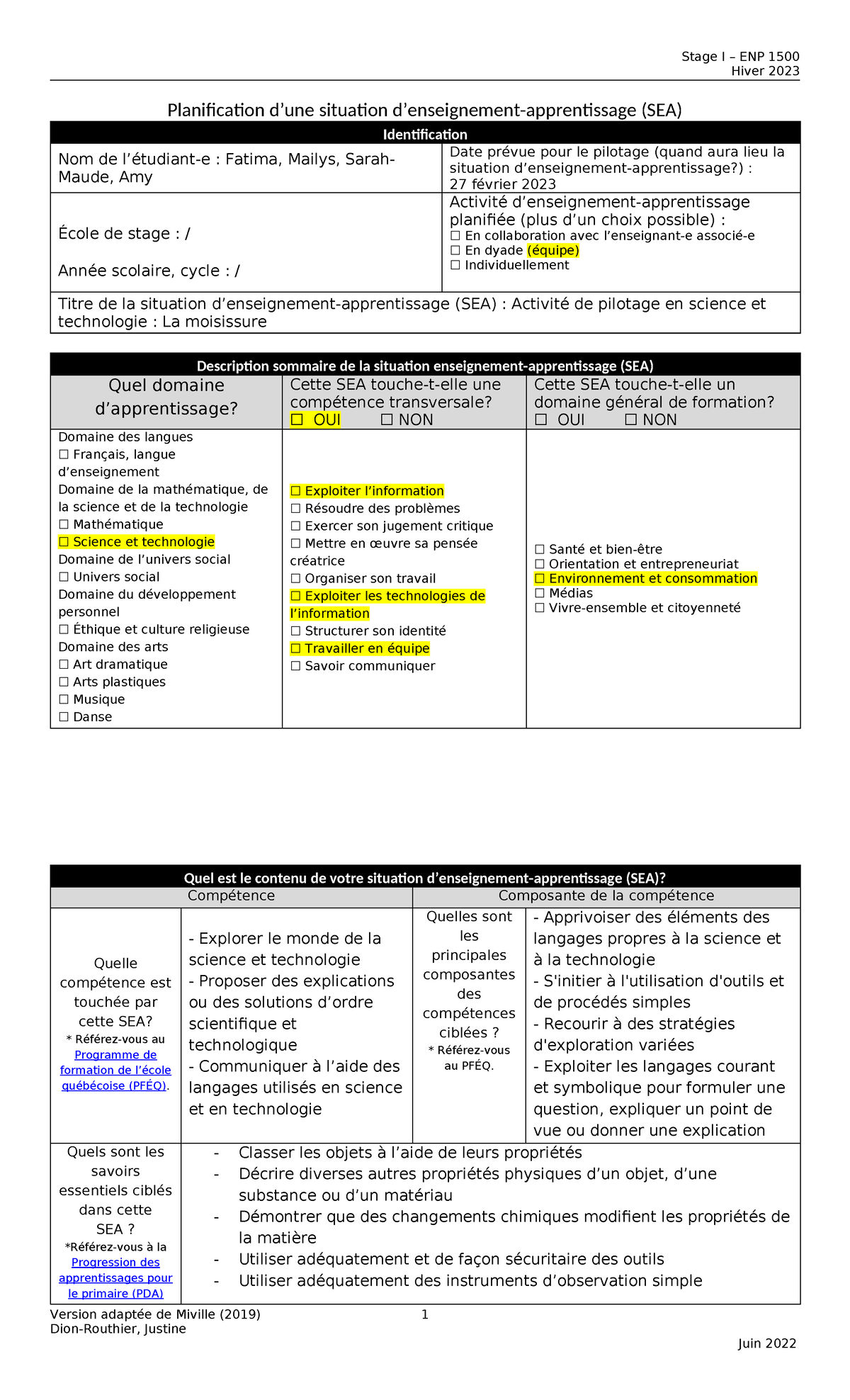 Planif activité-de-pilotage V2024 - Stage I – ENP 1500 Hiver 2023 ...