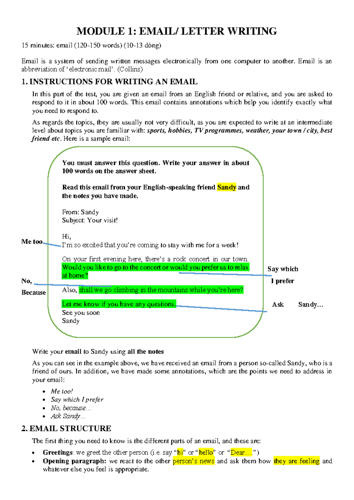 Module 1- Email- Letter Writing - MODULE 1: EMAIL/ LETTER WRITING 15 ...
