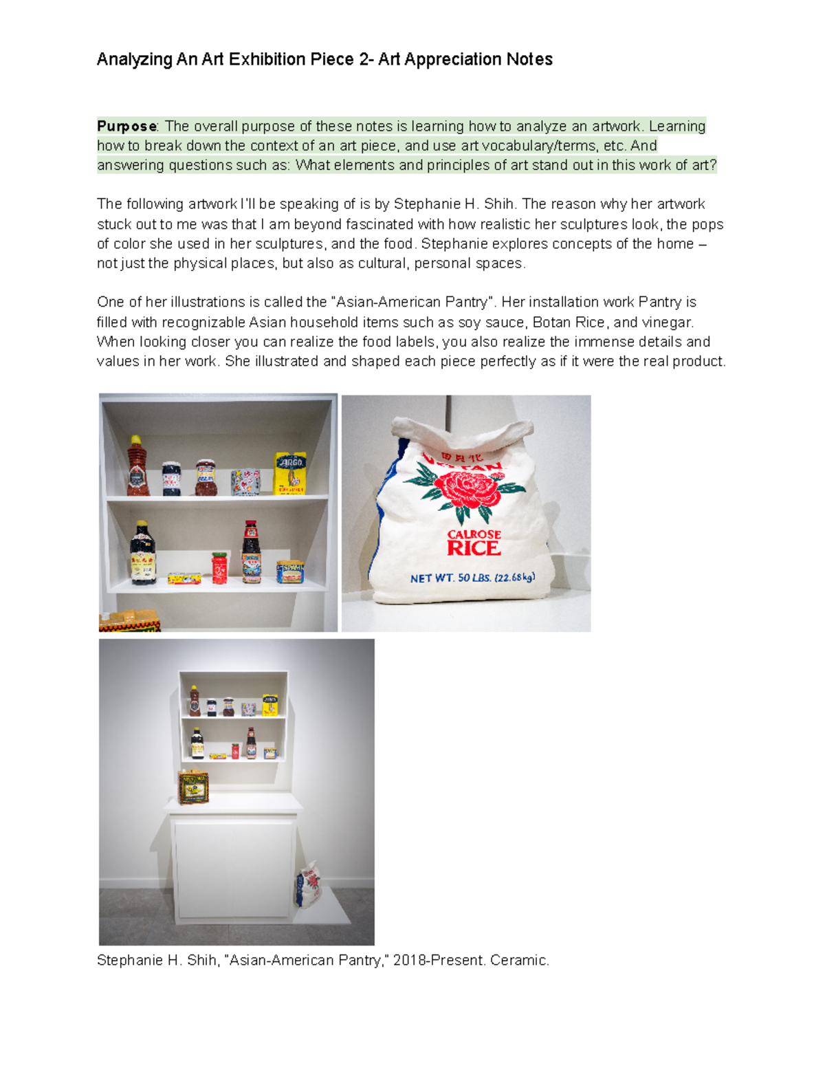 Analyzing An Art Exhibition Piece 2- Art Appreciation Notes - Learning ...