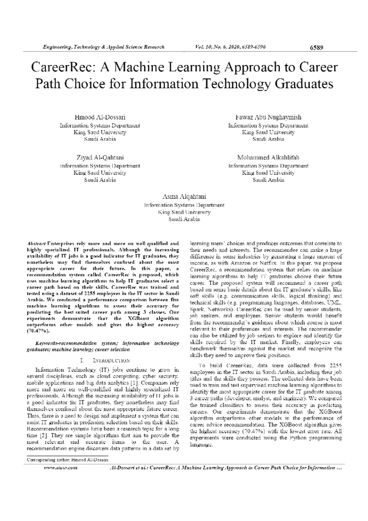 A Machine Learning Approach to Career Path Choice for Information ...