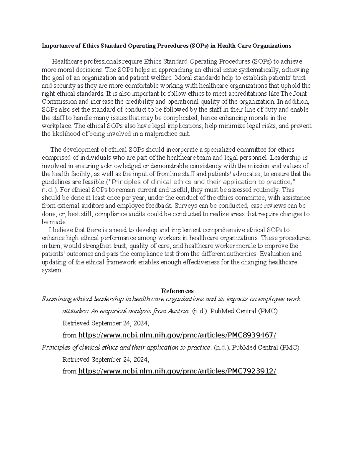 Importance of Ethics Standard Operating Procedures - The SOPs helps in ...