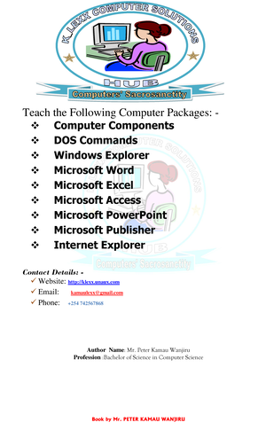 Computer Application Packages 2 - KNEC CERTIFICATE IN COMPUTER ...