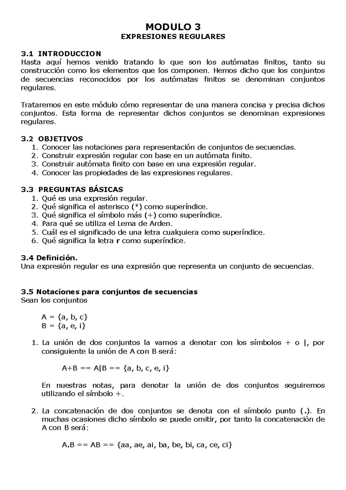 Modulo 3Expresiones Regulares - MODULO 3 EXPRESIONES REGULARES 3 ...