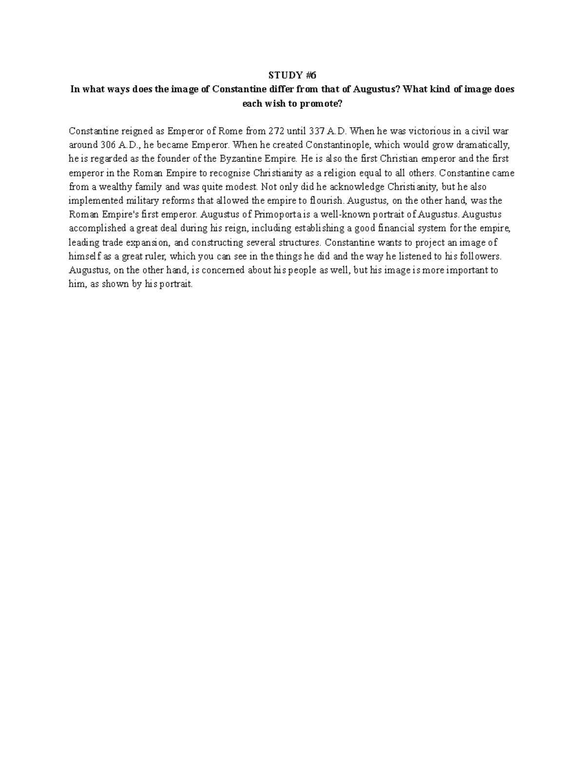 ARTH1510- Study #6 one of the mandatory assignments done in week 6 ...