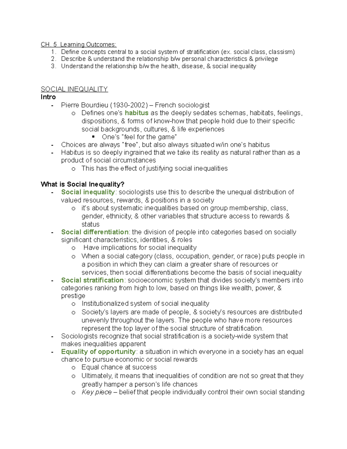 Chapter 5 Culture - CH. 5 Learning Outcomes: 1. Define concepts central ...