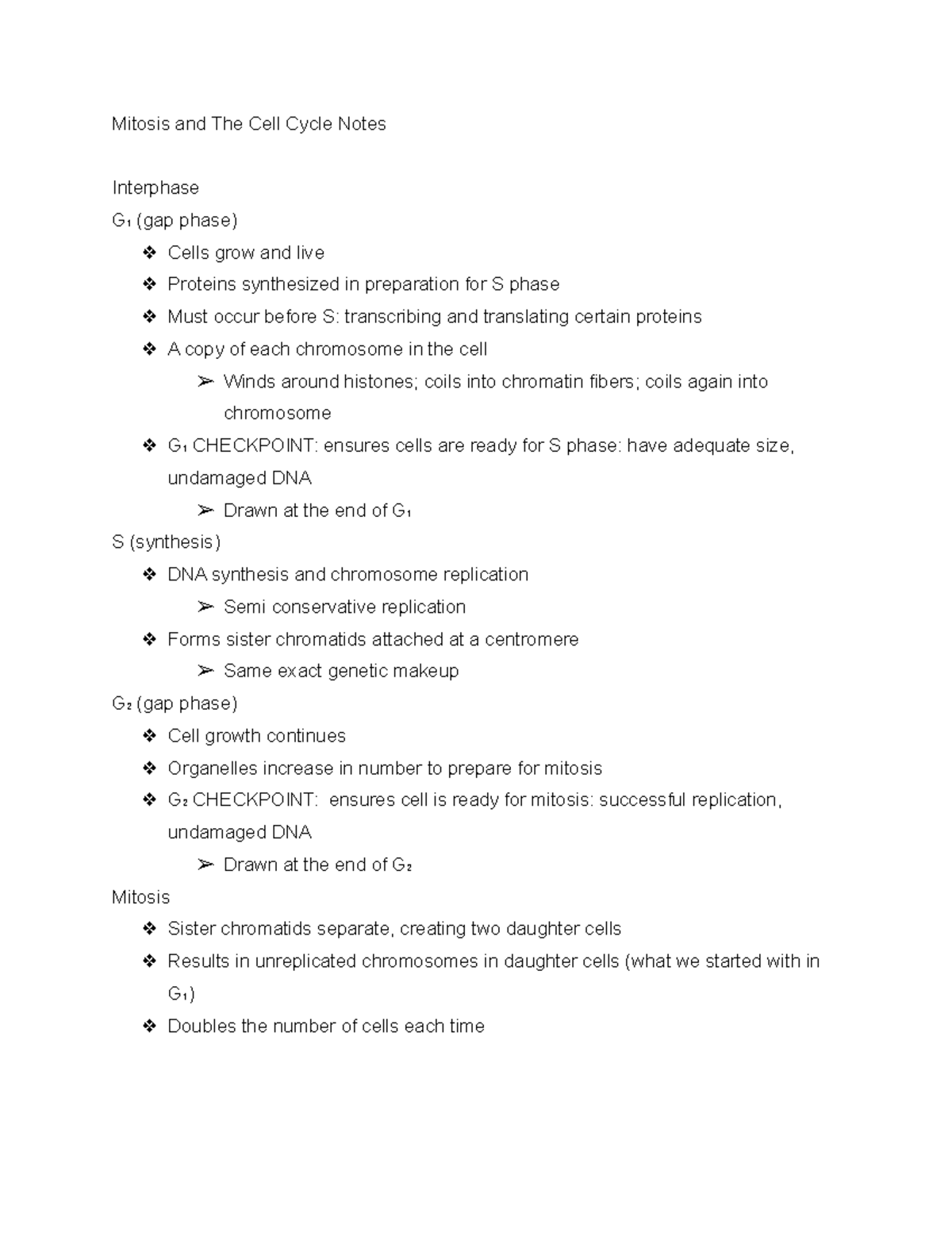 Mitosis and The Cell Cycle Notes - Mitosis and The Cell Cycle Notes ...