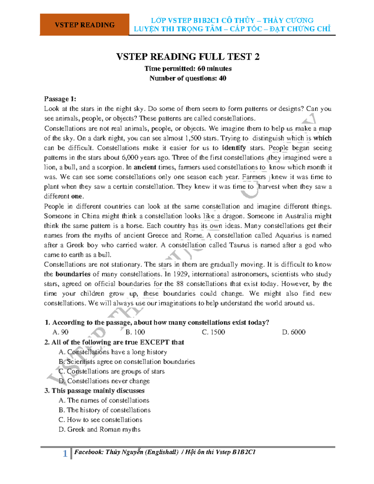 ĐỌC HIỂU FULL TEST 2 - Training reading - VSTEP READING LUYỆN THI TRỌNG ...