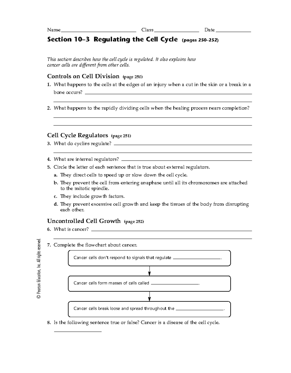 943a9800-GRW10-3Regulatingthe Cell Cycle - © Pearson Education, Inc ...