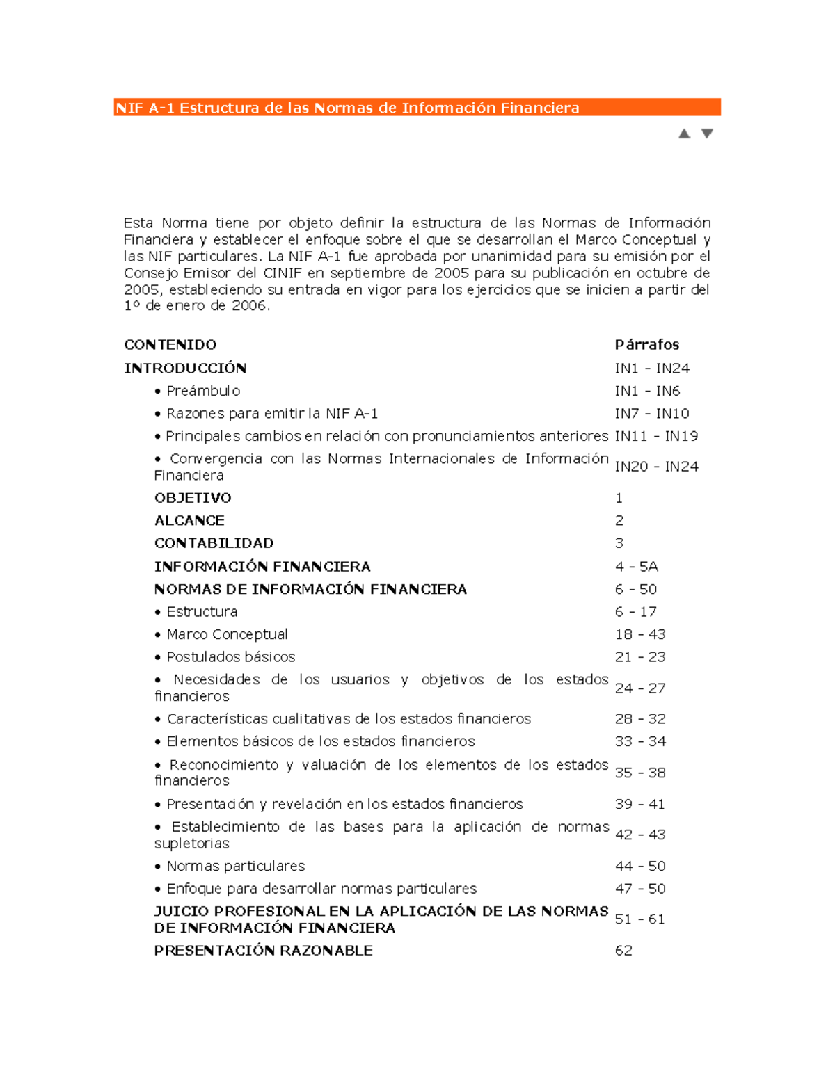 NIF A 1 - n/a - NIF A-1 Estructura de las Normas de Información ...