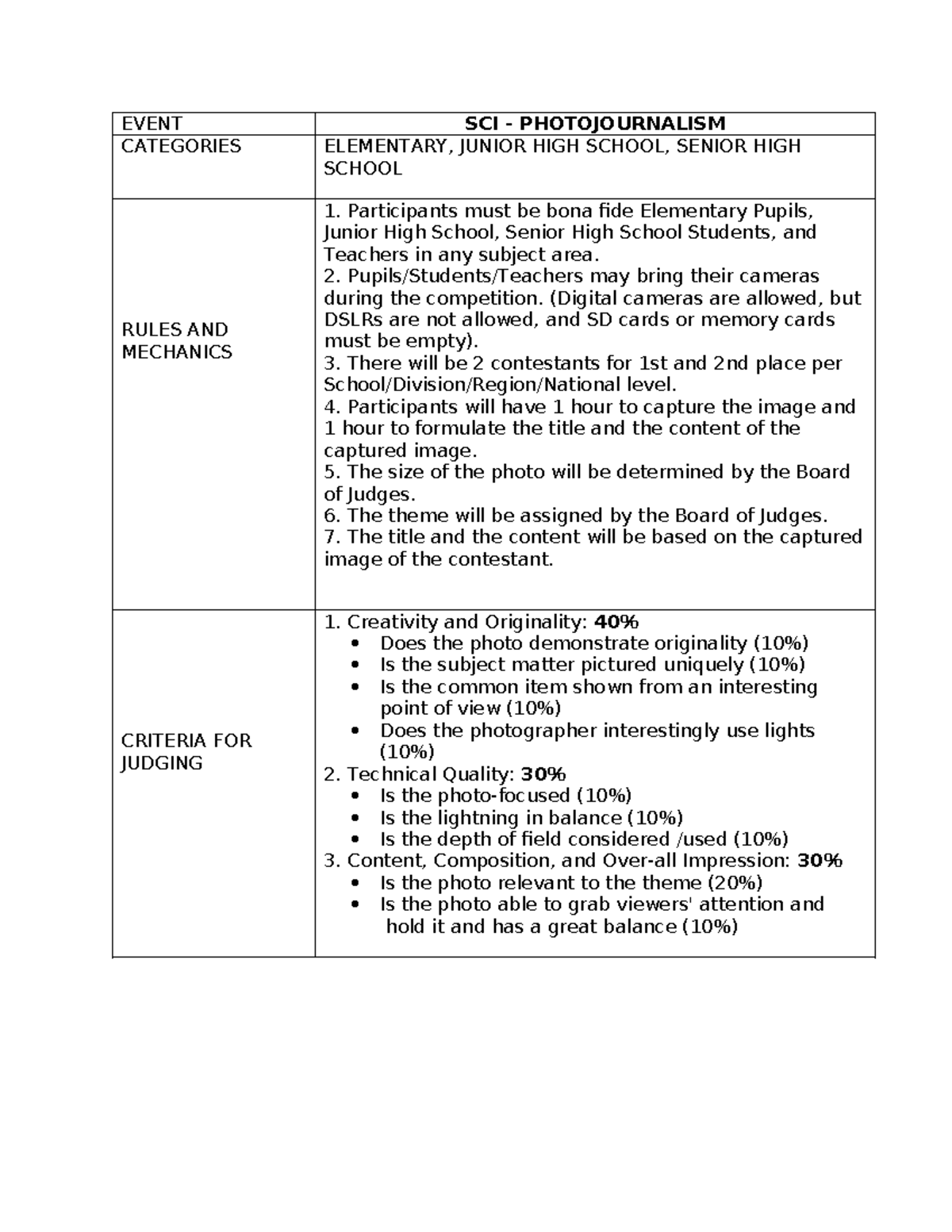 SCI- Photojournalism - science - EVENT SCI - PHOTOJOURNALISM CATEGORIES ...
