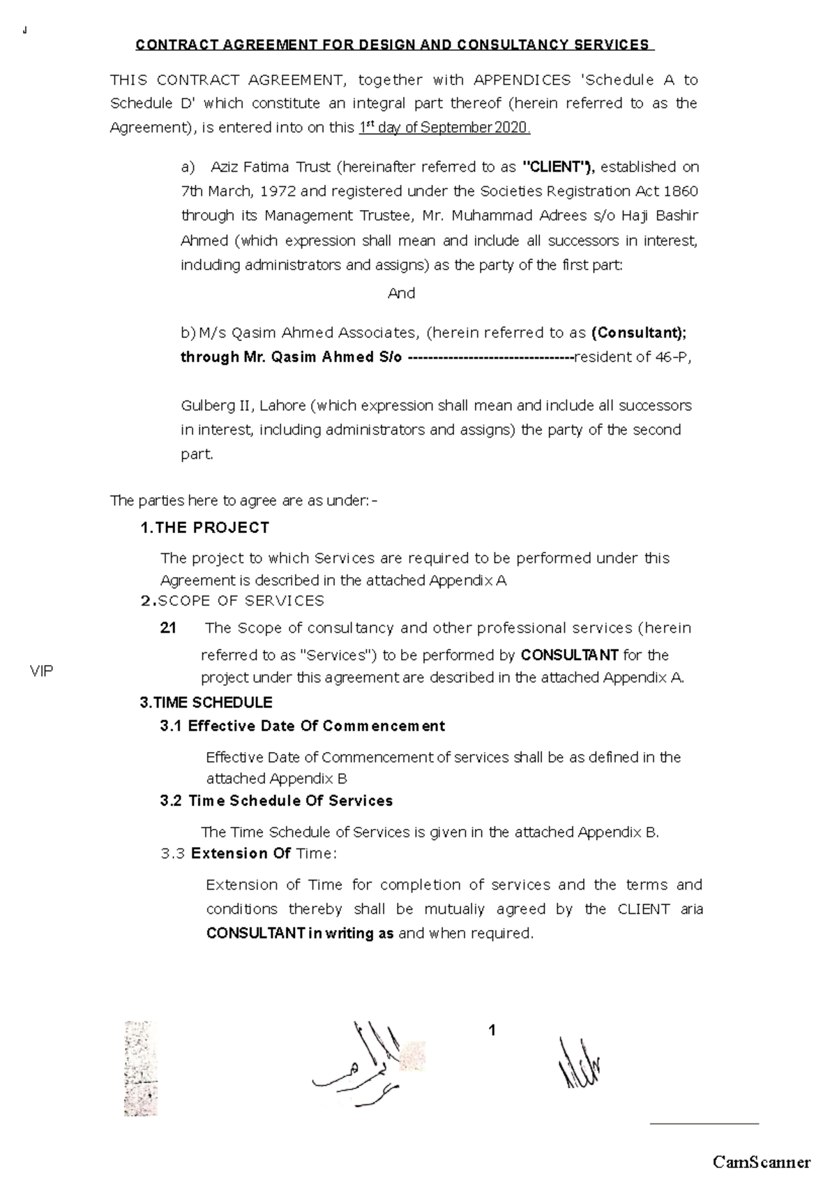 Consultancy Agreement (AFT-QAA for CVH) - CONTRACT AGREEMENT FOR DESIGN ...