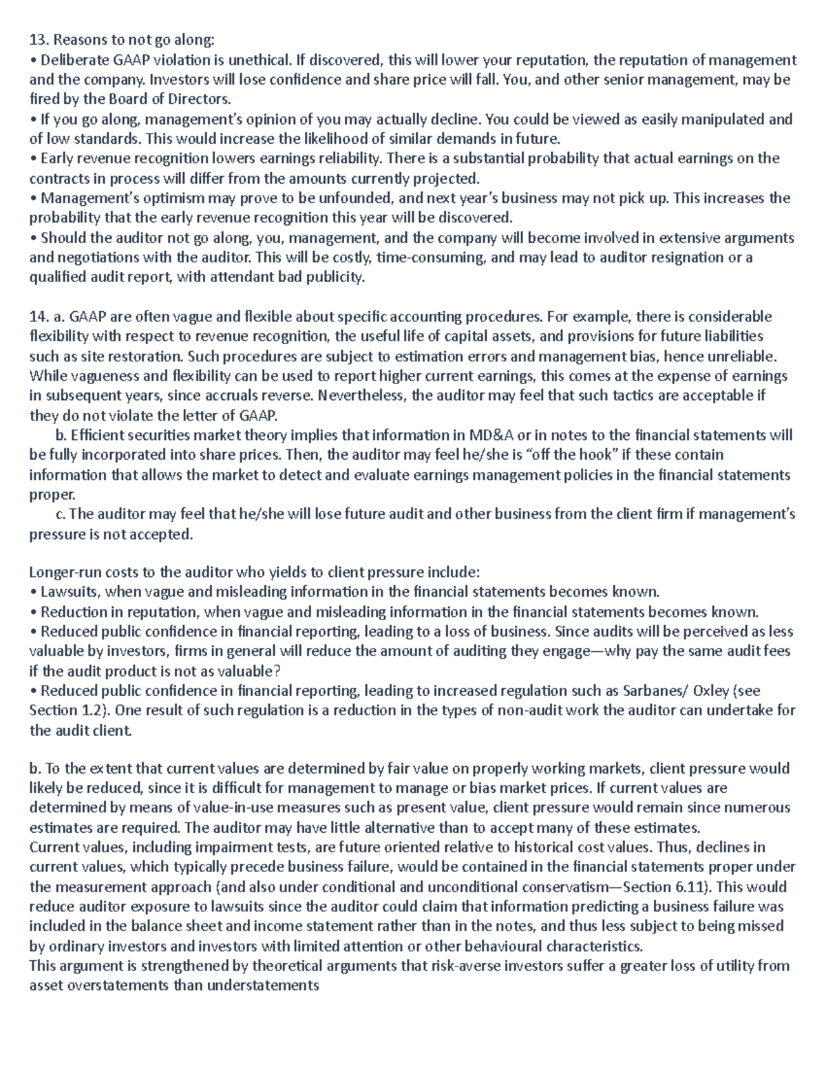 Chapter 6 solutions - solution - 13. Reasons to not go along ...