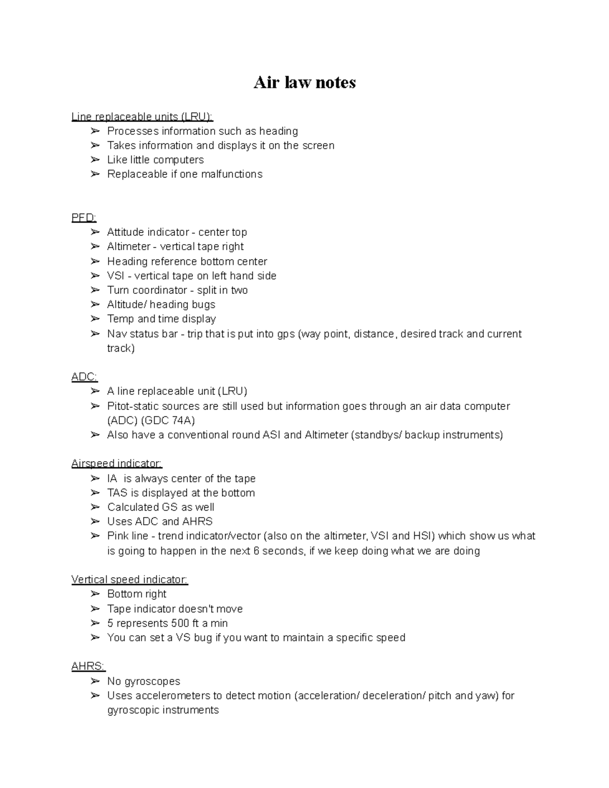 Air law notes - Air law notes Line replaceable units (LRU): Processes ...
