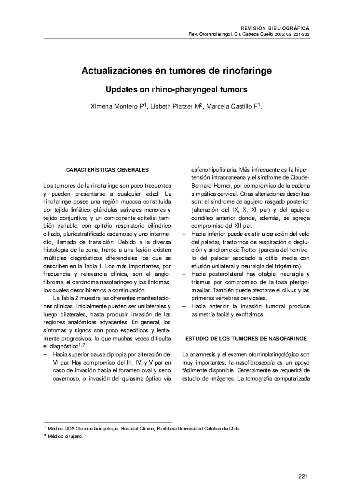 Tumores nasofaringe - para cirugia de cabeza y cuello - Actualizaciones ...