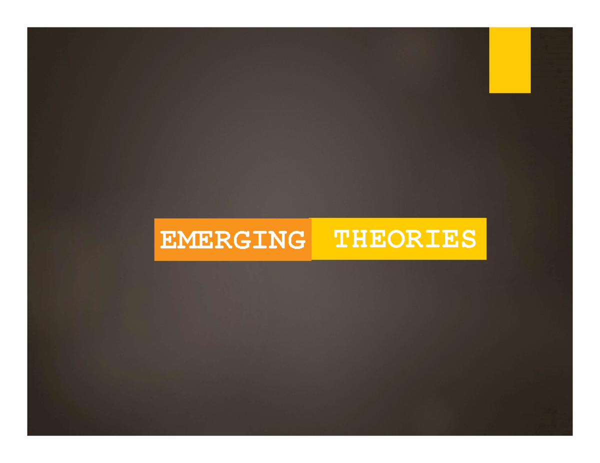 14. emerging theories new urbanism - EMERGING THEORIES Emerging ...