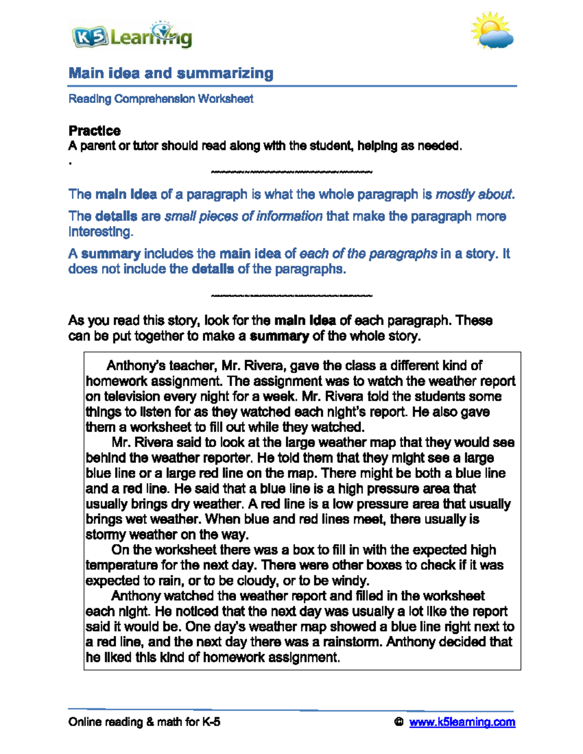 Main idea - Main Idea - Elementary education - Studocu