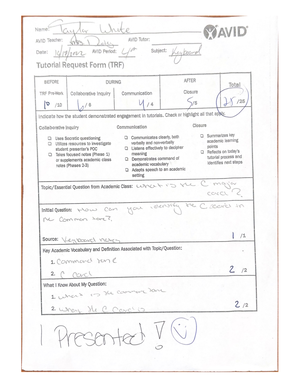 Tutorial Request Form (TRF) - Studocu