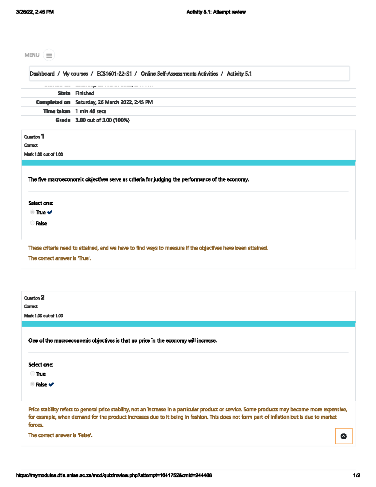 Activity 5.1 Answers - ECS1601 - Studocu