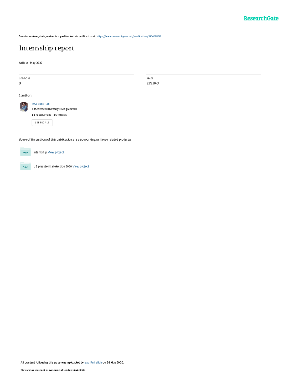 Internship project - For bba students - See discussions, stats, and ...