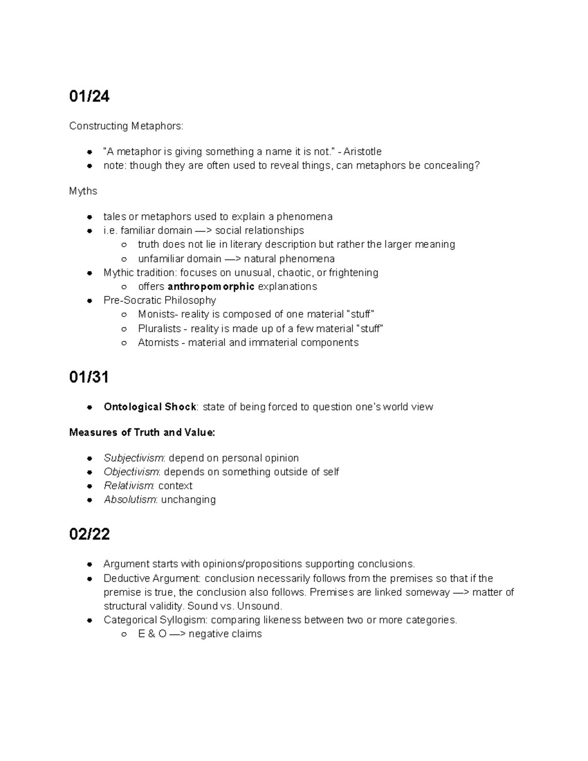 Metaphor Notes - 01/ Constructing Metaphors: