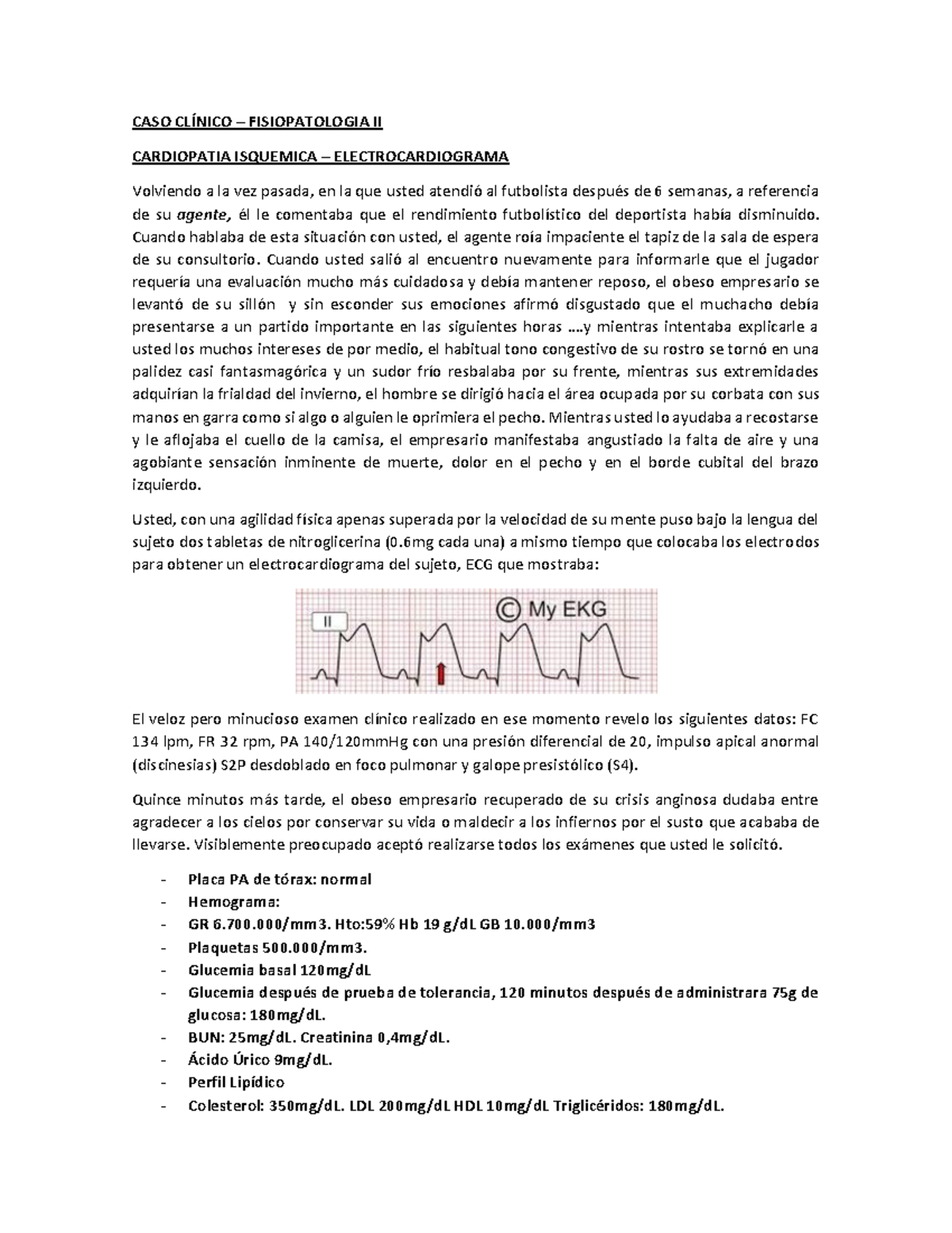 Caso Clínico Fsp Ii Caso ClÕnico Fisiopatologia Ii Cardiopatia