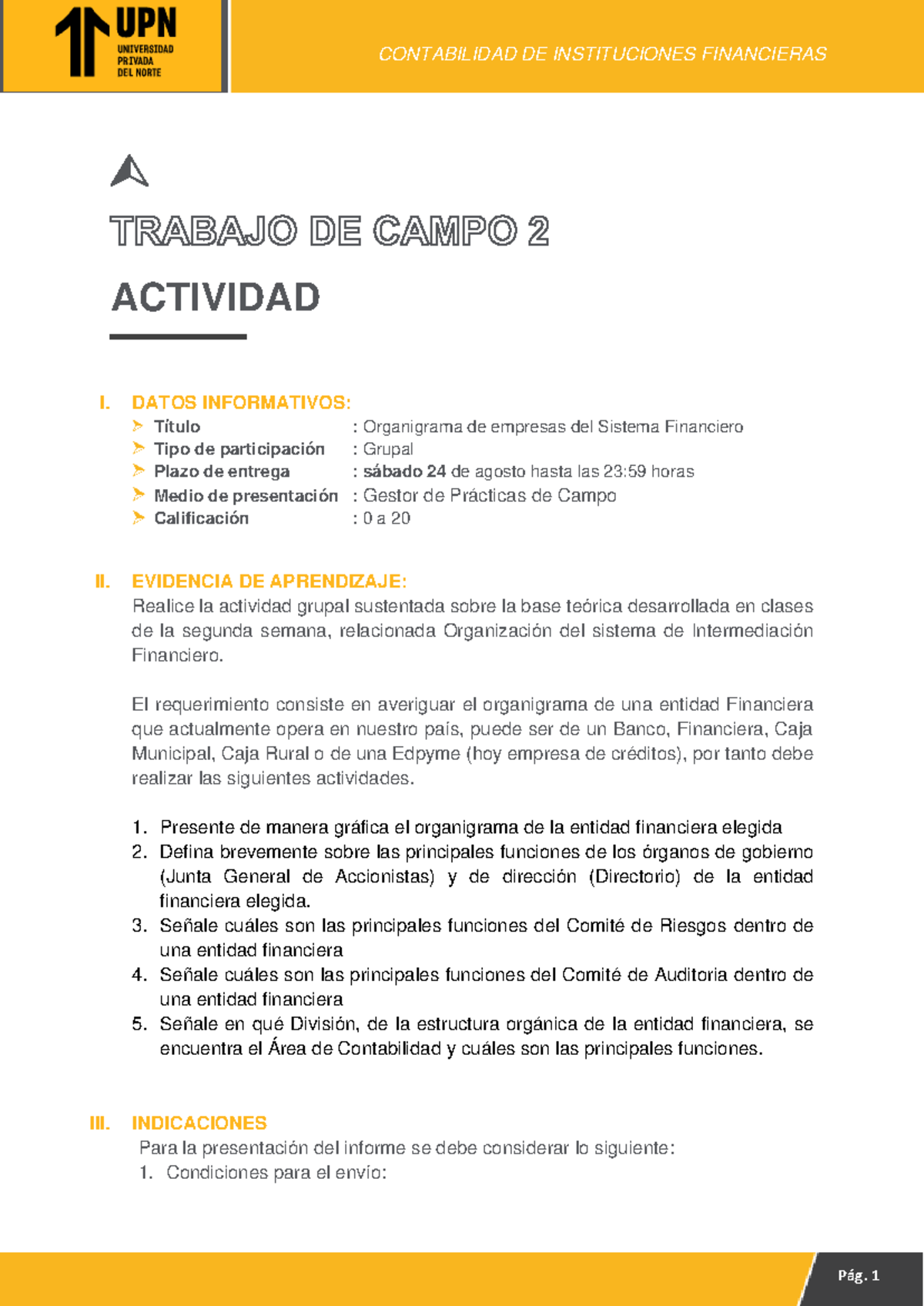 Trabajo de campo 2 CIF - ejjeje - Pág. 1 CONTABILIDAD DE INSTITUCIONES ...
