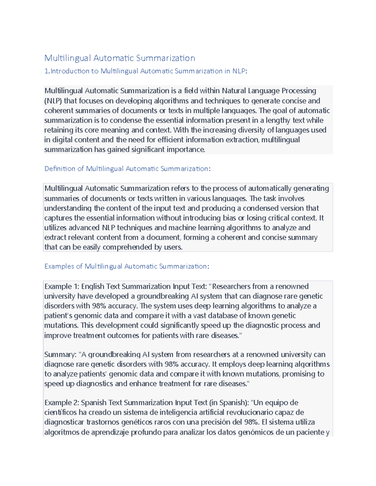 Part -3 Multilingual Automatic Summarization - Multilingual Automatic ...