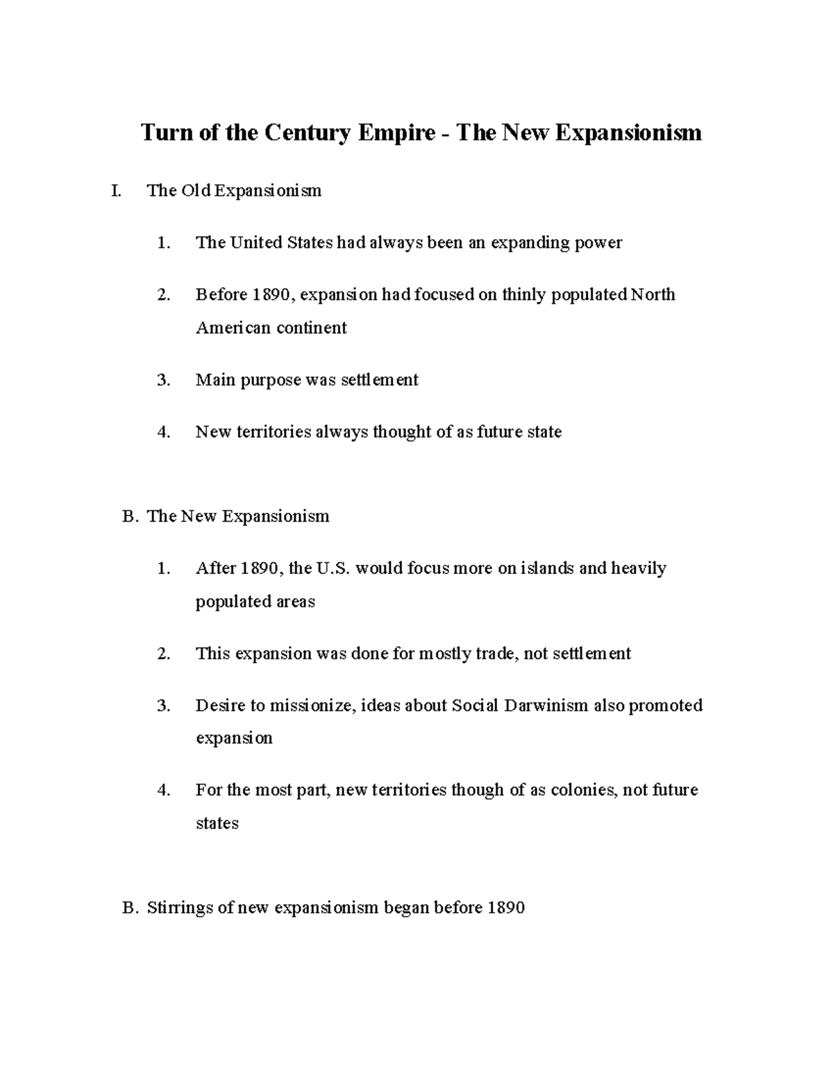 Becoming a World Power - An examination of the United States after the ...