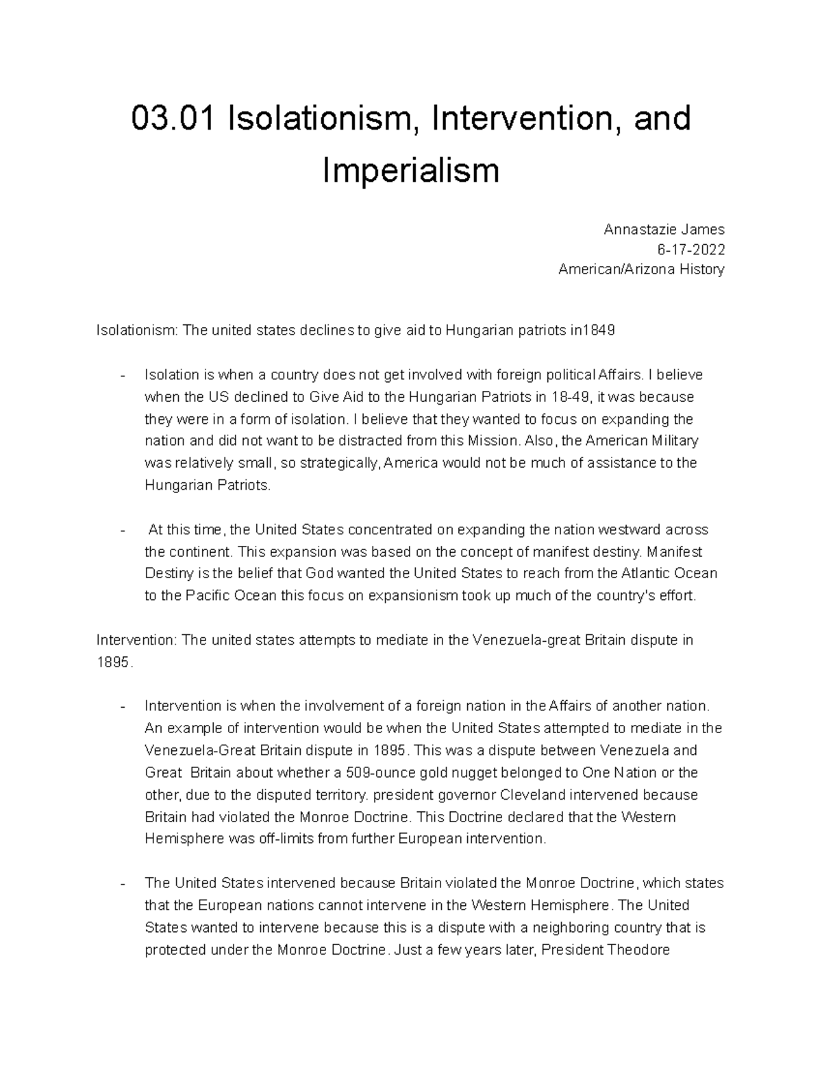 03.01 Isolationism, Intervention, and Imperialism - 03 Isolationism ...
