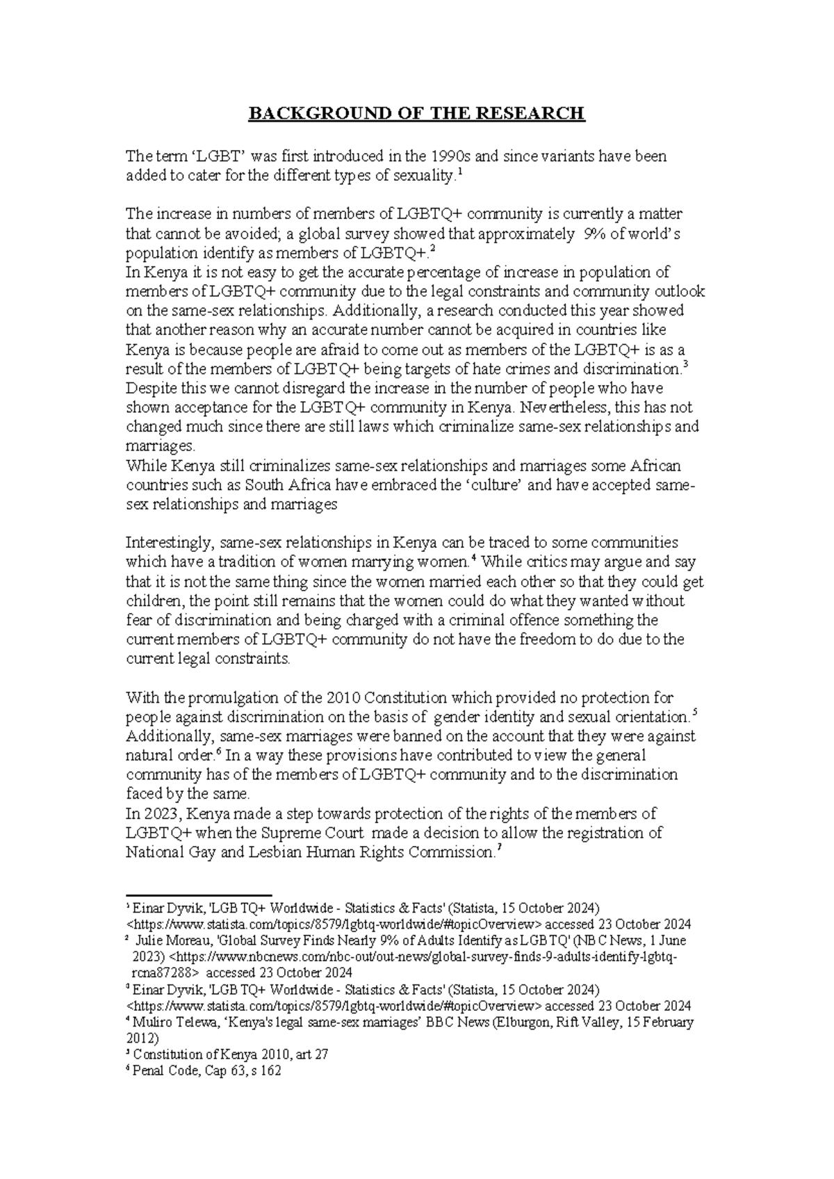 Background OF THE Research - BACKGROUND OF THE RESEARCH The term ‘LGBT ...
