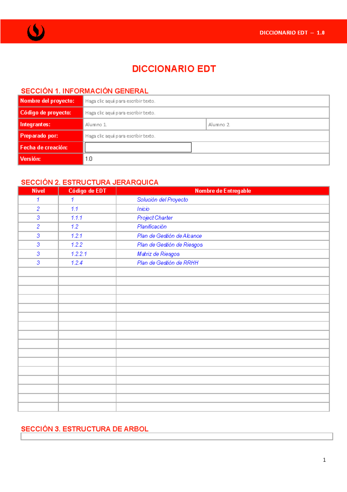 1.- Diccionario EDT - Plantilla - DICCIONARIO EDT SECCIÓN 1 ...